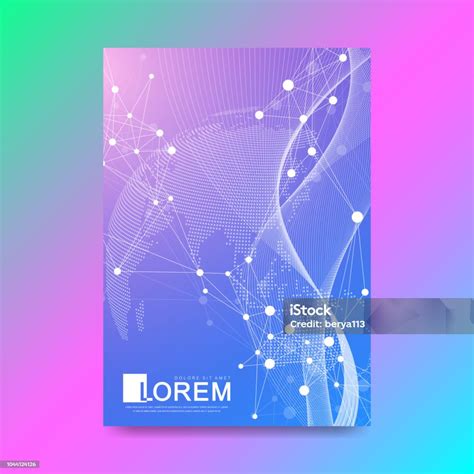 현대 벡터 템플릿 안내 책자 전단지 전단지 광고 표지 카탈로그 잡지 또는 연례 보고서 비즈니스 과학 의학 디자인입니다 과학 인공 두뇌 점입니다 라인 총입니다 카드 표면 머신