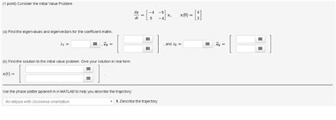 solved 1 point consider the initial value problem x x 0