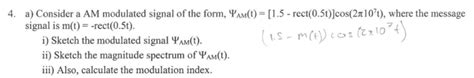 Solved A Consider A AM Modulated Signal Of The Form Chegg