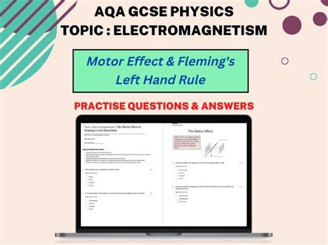 AQA GCSE Physics The Motor Effect Revision Questions Answers Teaching Resources