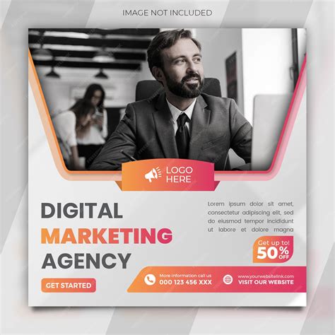 디지털 마케팅 대행사 및 기업 소셜 미디어 게시물 템플릿 프리미엄 Psd 파일