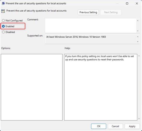 How To Disable Local Account Security Questions On Windows 11