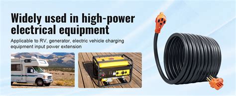 Vevor 30 Ft Rv Extension Cord 50 Amp Heavy Duty Stw Rv Power Cord Nema 14 50r Female Nema 14