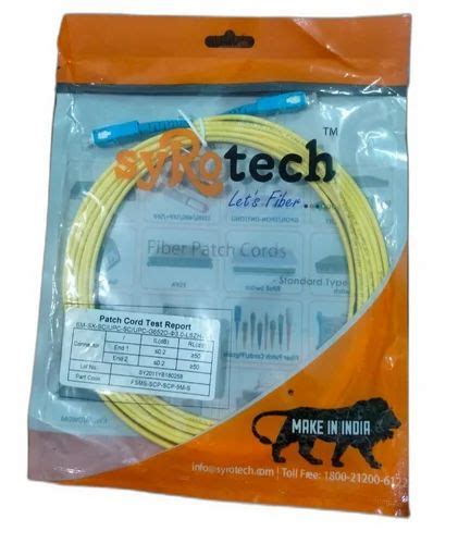 Syrotech Fiber Patch Cord At 95 Piece Fiber Optic Patch Cord In Hooghly ID 26504641548