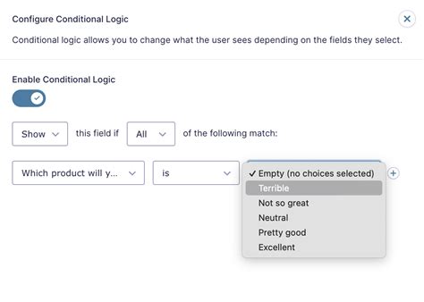 Using Survey Fields In Conditional Logic Gravity Forms Documentation