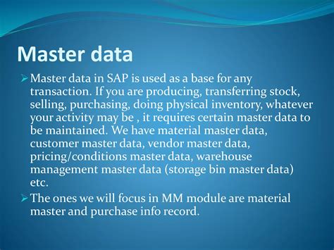 Material Master Data In Sap Mm PPTX