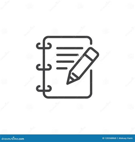 Notebook Pencil Outline Icon Stock Vector Illustration Of Graphics Pencil