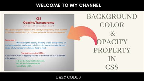 Background Property In Css3 Background Color Css Background Opacity