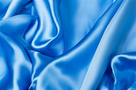 Soft Smooth And Flowing Light Blue Satin Fabric Premium Ai Generated