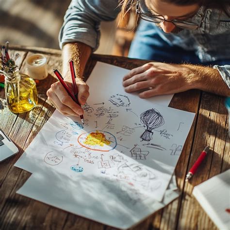 Ai Generated Writer Brainstorming Ideas With A Mind Map Premium Ai Generated Image