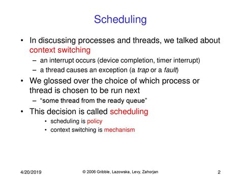 cse 451 operating systems spring 2006 module 9 scheduling ppt download