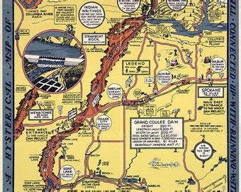 Map Of Puget Sound And Surroundings Washington By RetroPrintmaker