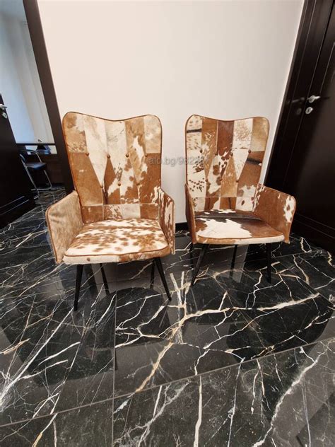 офис стол Стол табуретка Мебели за дома и офиса София Два броя луксозни стола от елен