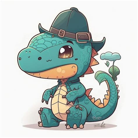Premium Ai Image Dragon Wearing A Hat Vector Illustration