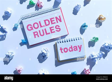 Text Showing Inspiration Golden Rules Word Written On Basic Principle