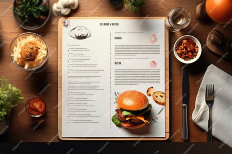 Premium Ai Image Stylish Menu Mockup Design