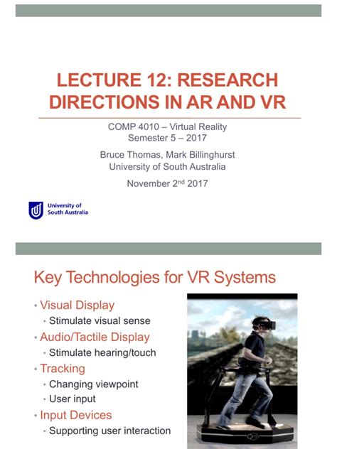 Comp 4010 Lecture12 Research Directions In Ar And Vr Pdf Augmented Reality Virtual Reality