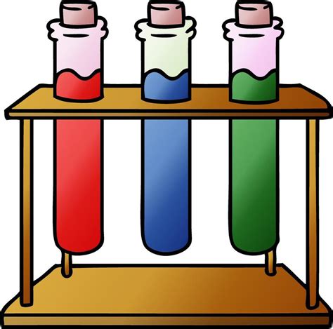 Gradient Cartoon Doodle Of A Science Test Tube 10602445 Vector Art At