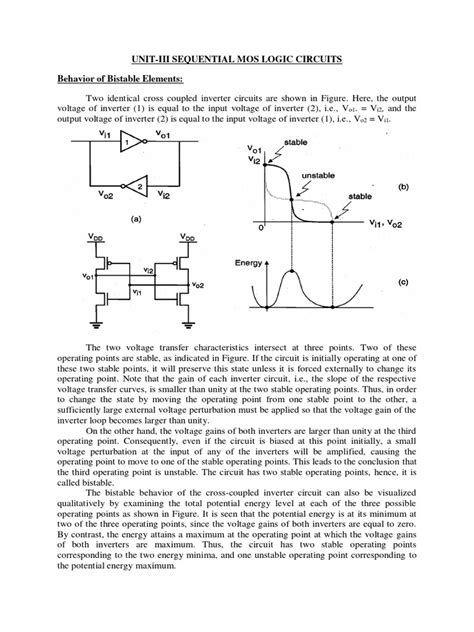 Dcmosicd Unit Iii Sequential Mos Logic Circuits Pdf Logic Gate