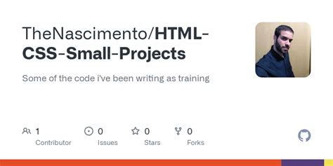 GitHub TheNascimento HTML CSS Small Projects Some Of The Code I Ve Been Writing As Training