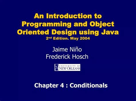 Ppt Chapter 4 Conditionals Powerpoint Presentation Free Download