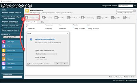 Activate Prebooking Support Visitlog