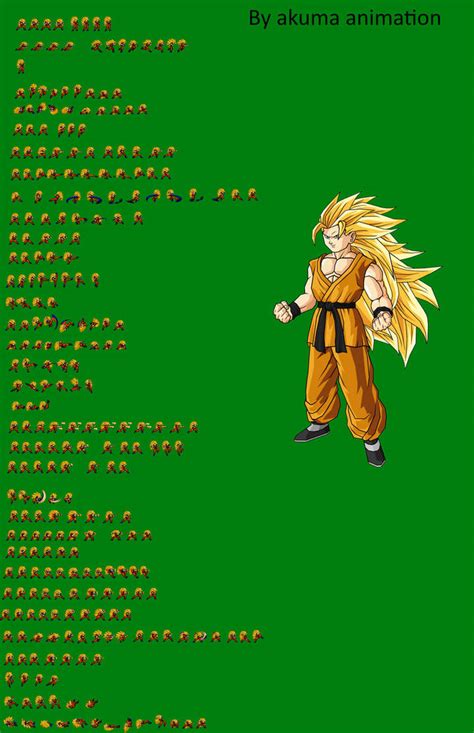 Adult Goten Ssj 3 Jus Sprite Sheet By Akuma Animation098 On Deviantart
