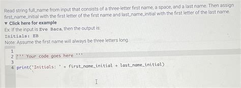 Solved Read String Full Name From Input That Consists Of A Chegg Com