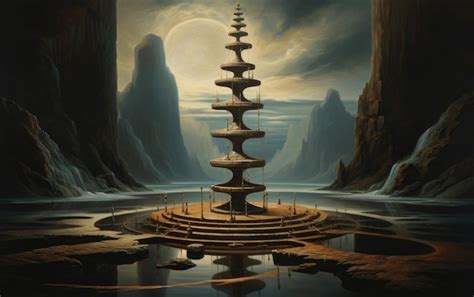 premium ai image a pedestal in an alternate dimension where time