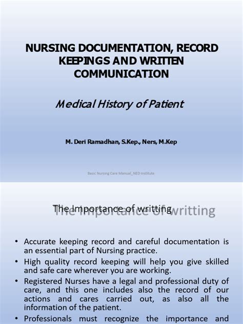 Nursing Documentation Record Keepings And Written Communication Pdf