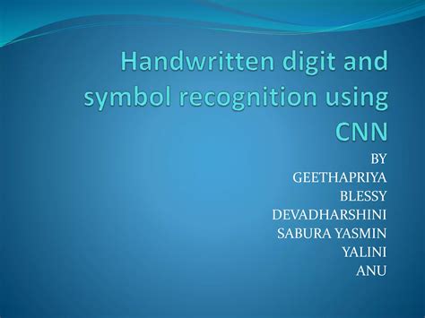 Handwritten Digit And Symbol Recognition Using Cnnpptx
