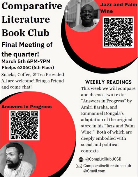 Comp Lit Book Club Check It Out Rucsantabarbara