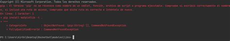 error al instalar librería python rocketbot forum