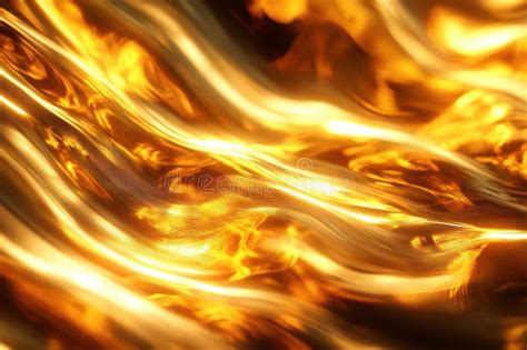 Golden Waves Of Light Shimmering Across A Dark Background Create A Stunning Visual Effect Stock