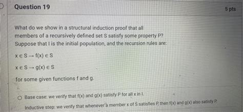 Solved D Question 19 5 Pts What Do We Show In A Structural
