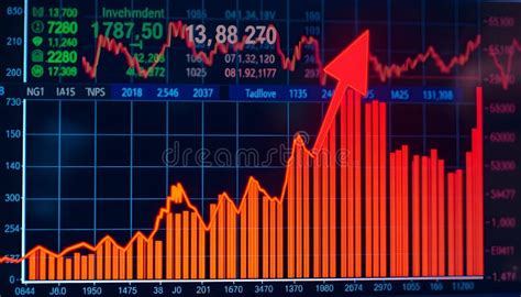 Financial Market Data Visualization With Upward Trend And Red Arrow