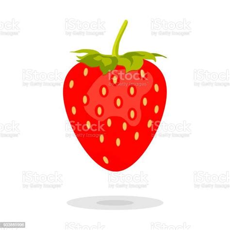 달콤한 베리 흰색 배경에 고립입니다 벡터 아이콘입니다 빨간 딸기와 일러스트 로고 포스터 배너 T셔츠 인쇄에 사용할 수 있습니다 3차원 형태에 대한 스톡 벡터 아트 및 기타
