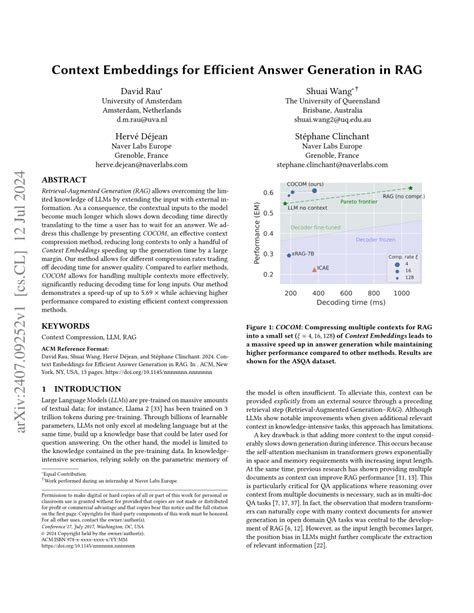 pdf context embeddings for efficient answer generation in rag