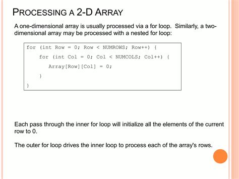 2 Dimensional Arrays Pptx
