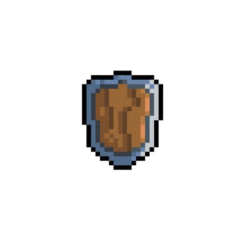 Wooden Shield In Pixel Art Style 20577131 Vector Art At Vecteezy