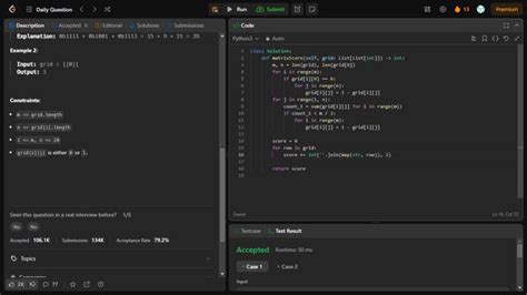 Day 42 Of 45dayscodingchallenge Calculating The Score After Flipping