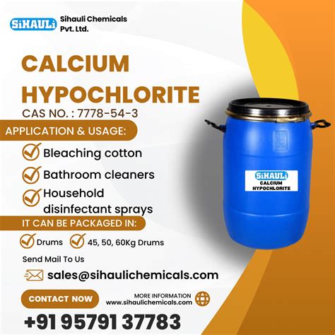 Calcium Hypochlorite Manufacturer And Exporter From Mumbai India Sihauli Chemicals Private Limited