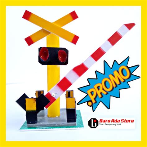 Jual Promo Mainan Palang Pintu Kereta Api Miniatur Perlintasan Kereta Api Termurah Shopee