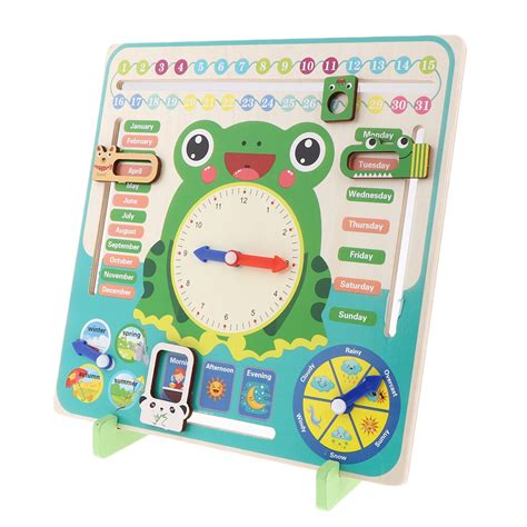 Daily Cognitive Calendar Teaching Clock Board Woo Vicedeal