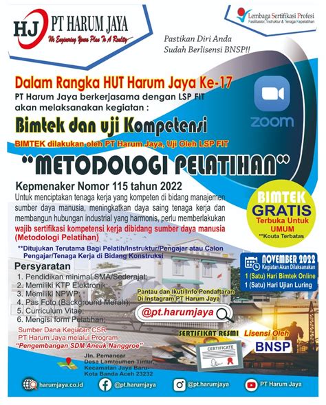 Bimtek Metodologi Pelatihan Pt Harum Jaya