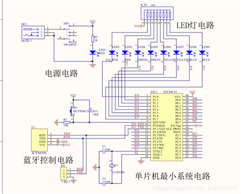 基于51单片机的智能无线led灯控制 蓝牙手机app控制灯亮灭亮度方案原理图设计 蓝牙开关控制灯电路图 csdn博客