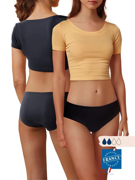 Bas De Maillot De Bain Menstruel Ado Flux Medium Noir Kiabi