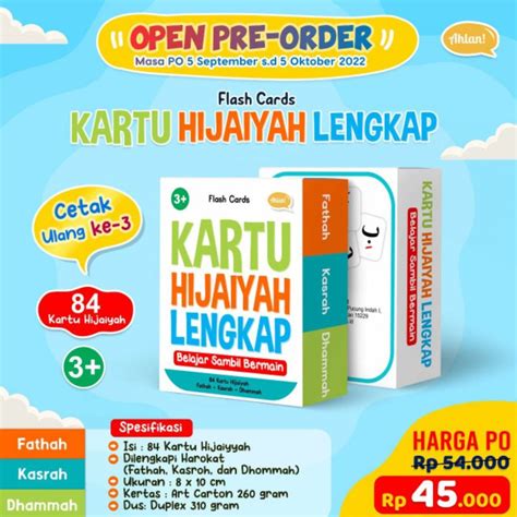 Jual Flashcard Huruf Hijaiyah Nama Surat Al Quran Kata Kata Dalam