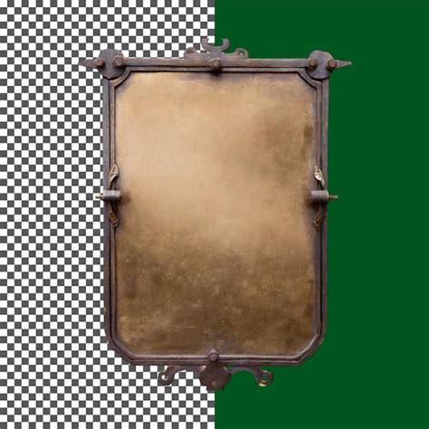 Antique Brass Plaque Retro Brass Plaque With Intricate Decorations On