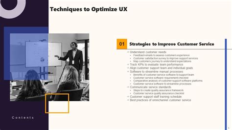 Table Of Contents Techniques To Optimize Ux Ppt Powerpoint Presentation